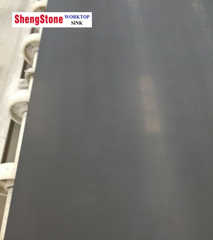 19 Mm Thickness Epoxy Resin Slabs Black Color For Lab WorkTop , Matte ...